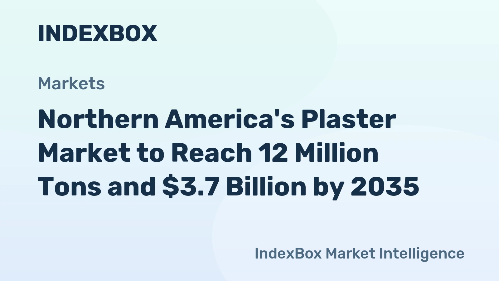 Northern America's Plaster Market to Reach 12 Million Tons and $3.7 Billion by 2035
