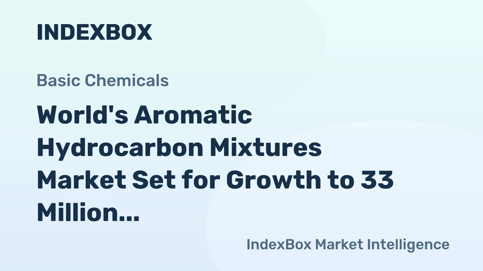 World's Aromatic Hydrocarbon Mixtures Market Set for Growth to 33 Million Tons in Volume and $28.8 Billion in Value by 2035