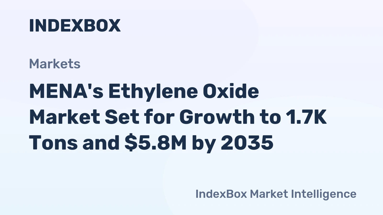 MENA's Ethylene Oxide Market Set for Growth to 1.7K Tons and $5.8M by 2035