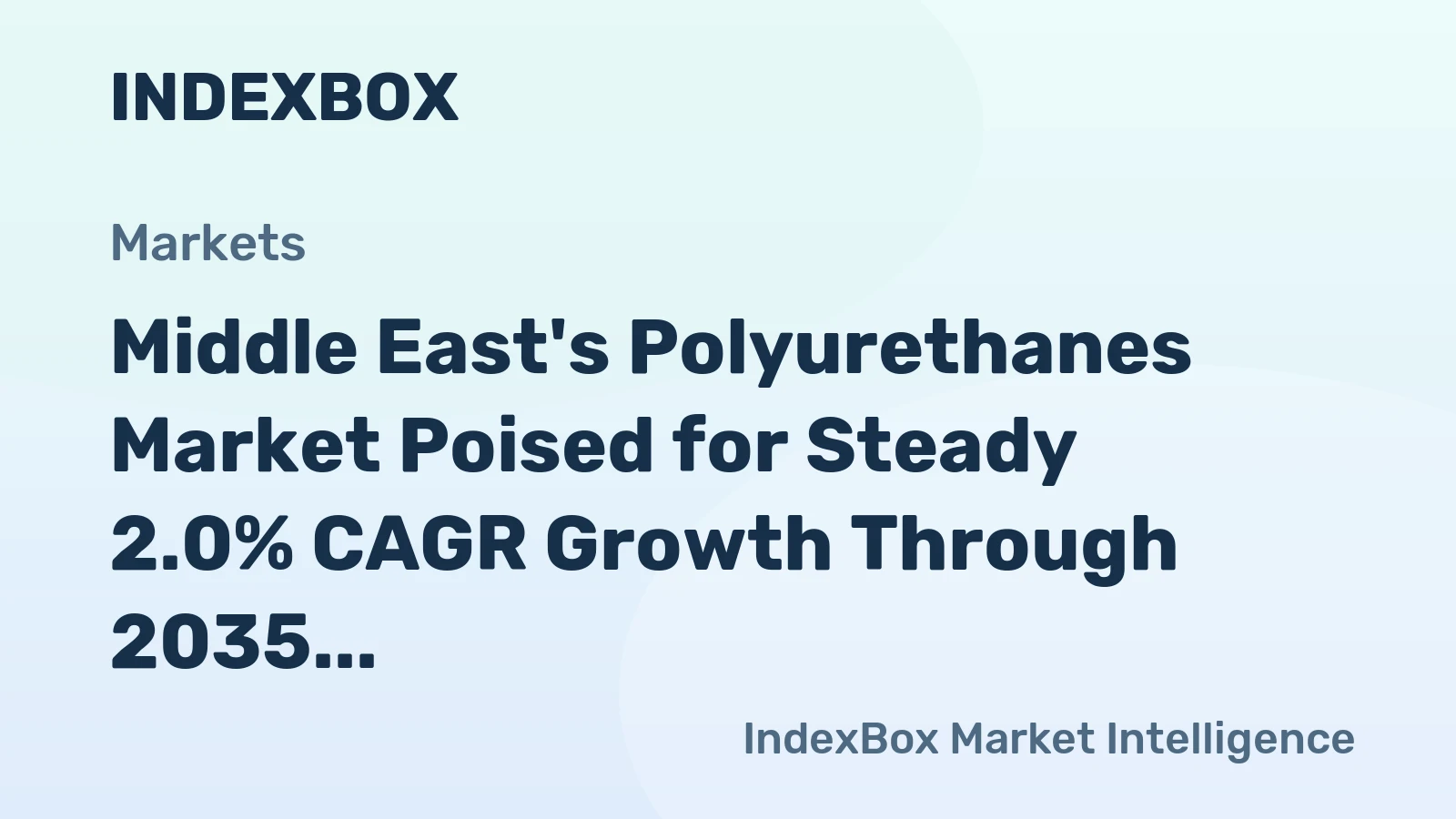 Middle East's Polyurethanes Market Poised for Steady 2.0% CAGR Growth Through 2035