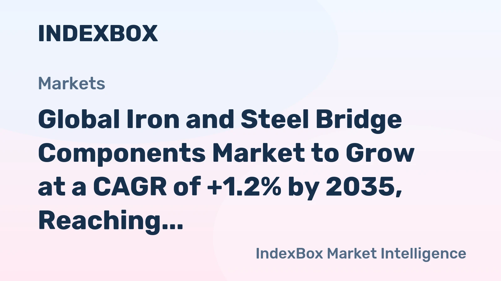 Global Iron and Steel Bridge Components Market to Grow at a CAGR of +1.2% by 2035, Reaching $57B in Value