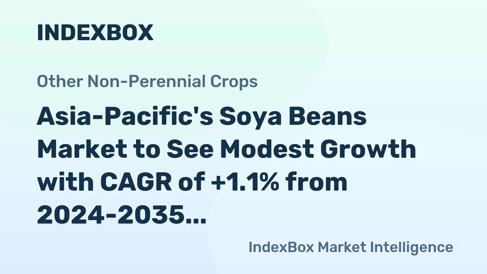 Asia-Pacific's Soya Beans Market to See Modest Growth with CAGR of +1.1% from 2024-2035