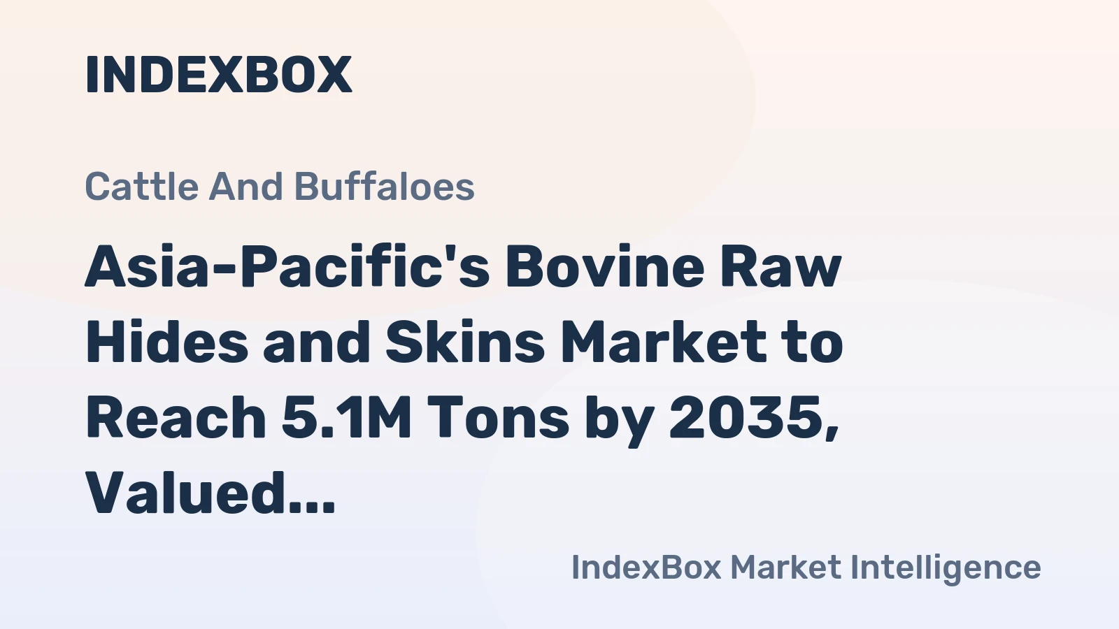Asia-Pacific's Bovine Raw Hides and Skins Market to Reach 5.1M Tons by 2035, Valued at $6.4B