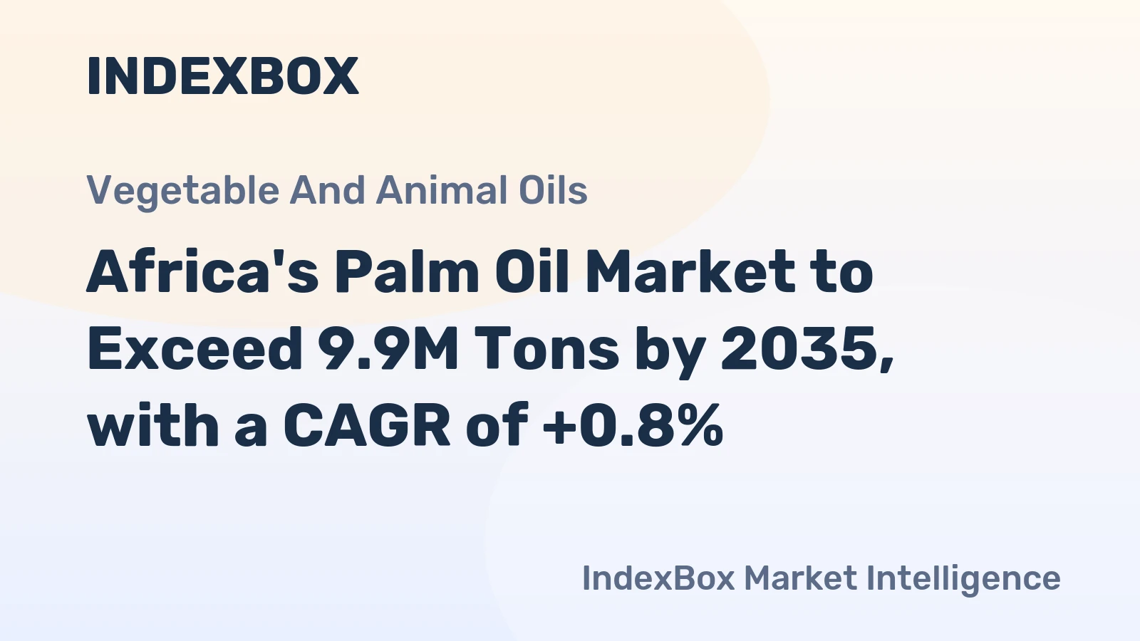 Africa's Palm Oil Market to Exceed 9.9M Tons by 2035, with a CAGR of +0.8%
