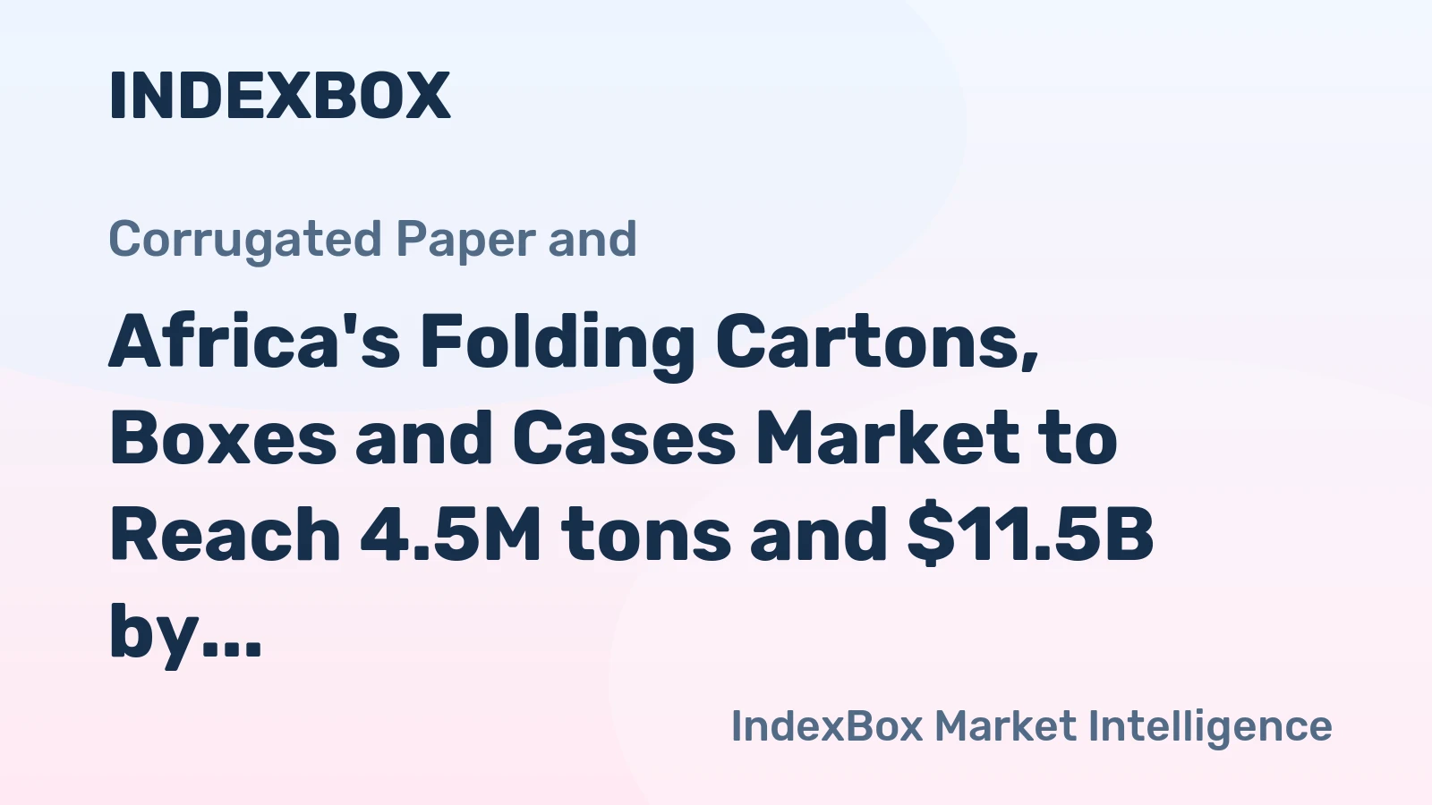 Africa's Folding Cartons, Boxes and Cases Market to Reach 4.5M tons and $11.5B by 2035 on Rising Demand
