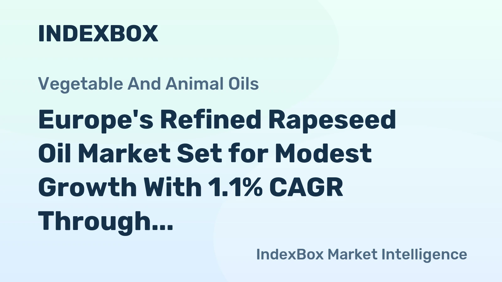 Europe's Refined Rapeseed Oil Market Set for Modest Growth With 1.1% CAGR Through 2035
