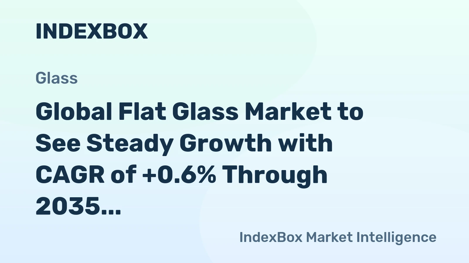 Global Flat Glass Market to See Steady Growth with CAGR of +0.6% Through 2035, Reaching $51.9B in Value