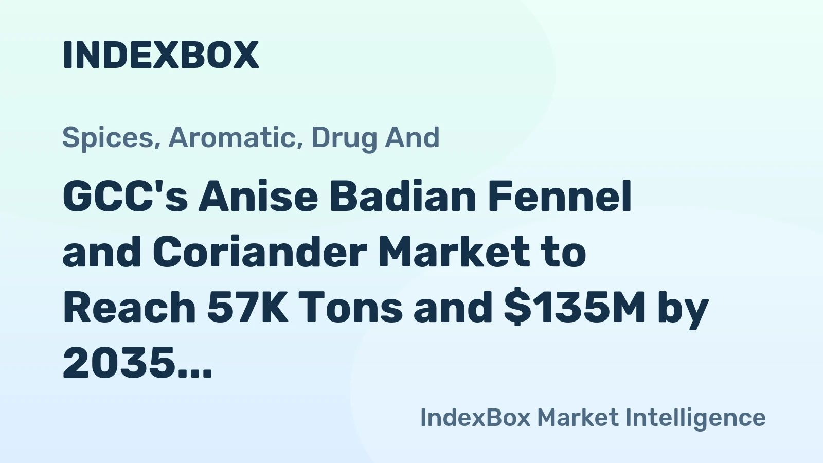 GCC's Anise Badian Fennel and Coriander Market to Reach 57K Tons and $135M by 2035