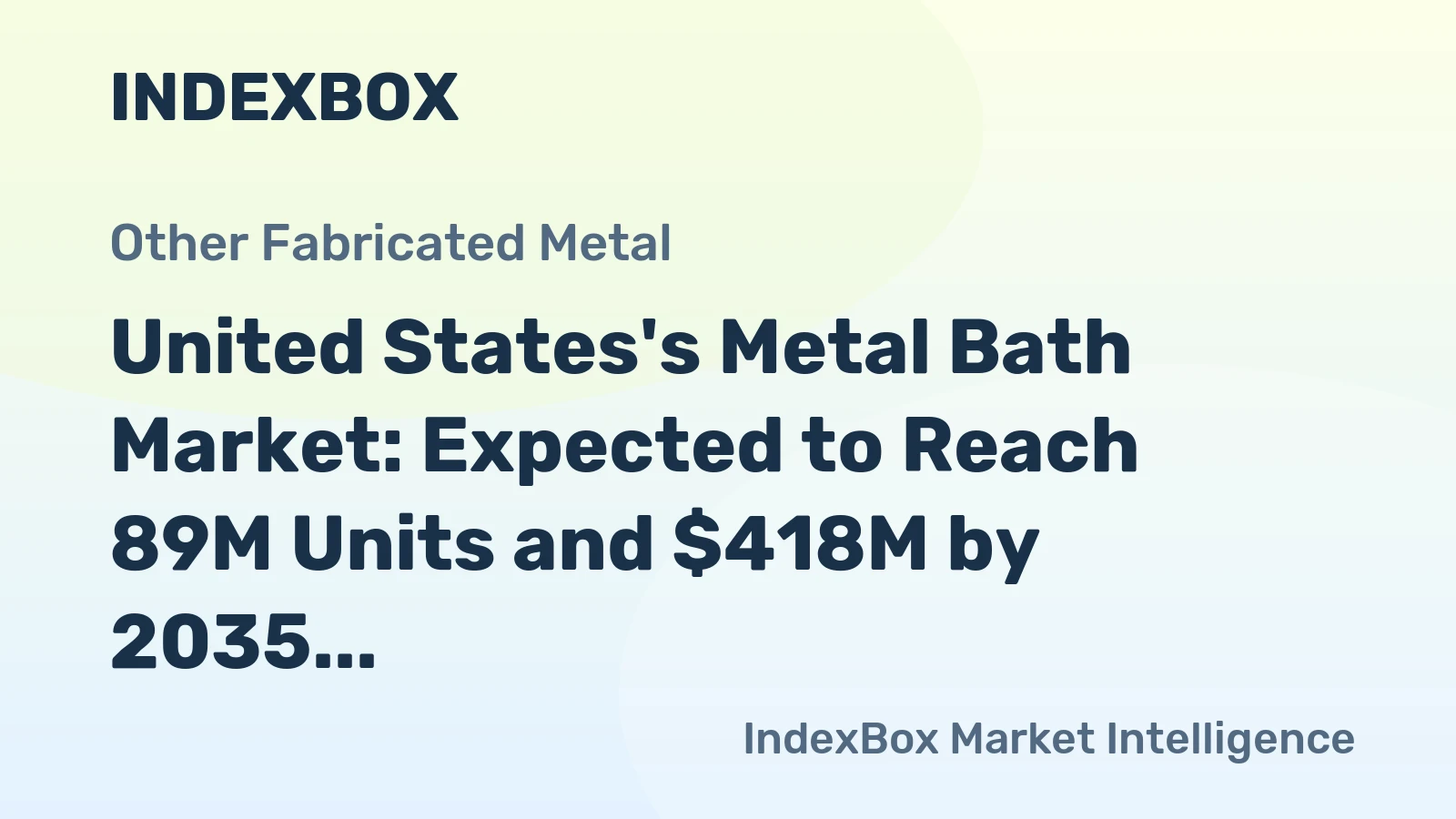 United States's Metal Bath Market: Expected to Reach 89M Units and $418M by 2035