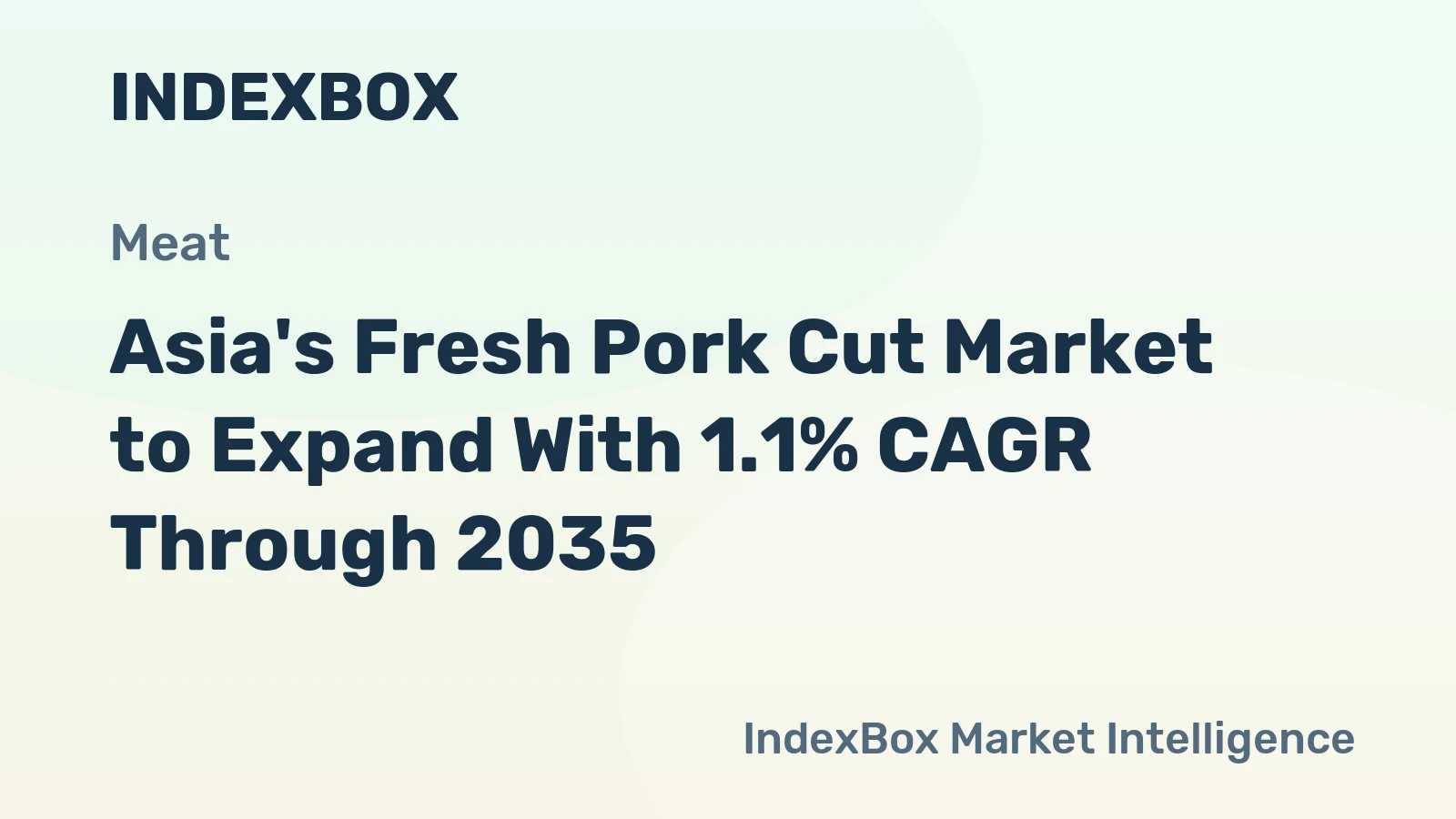 Asia's Fresh Pork Cut Market to Expand With 1.1% CAGR Through 2035