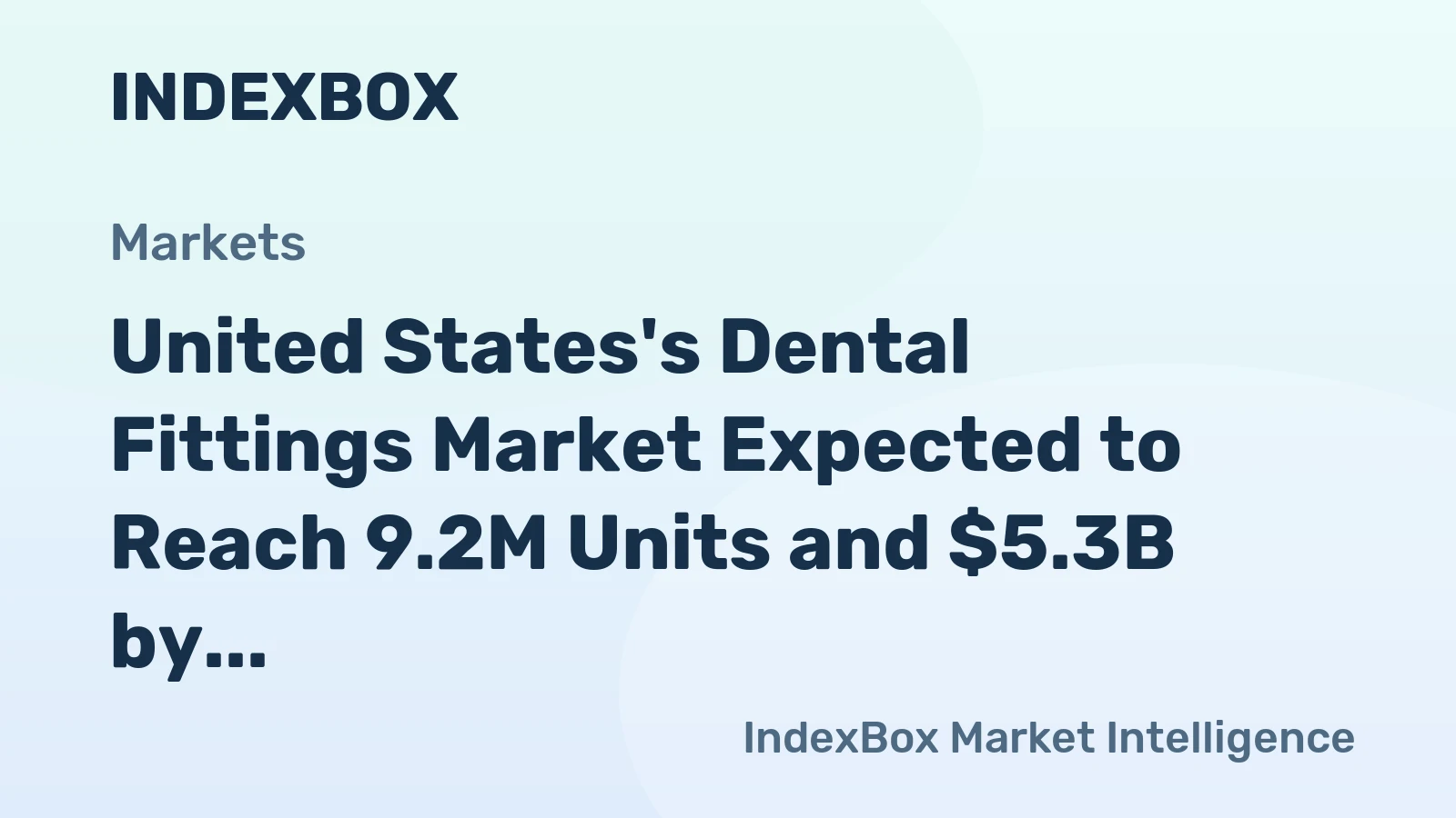 United States's Dental Fittings Market Expected to Reach 9.2M Units and $5.3B by 2035