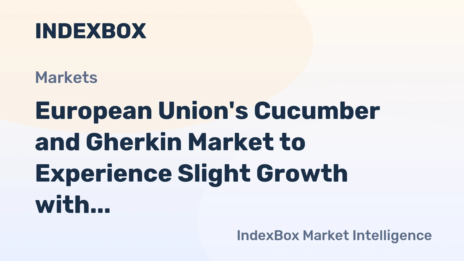 European Union's Cucumber and Gherkin Market to Experience Slight Growth with +0.5% CAGR leading to 2.7M tons by 2035