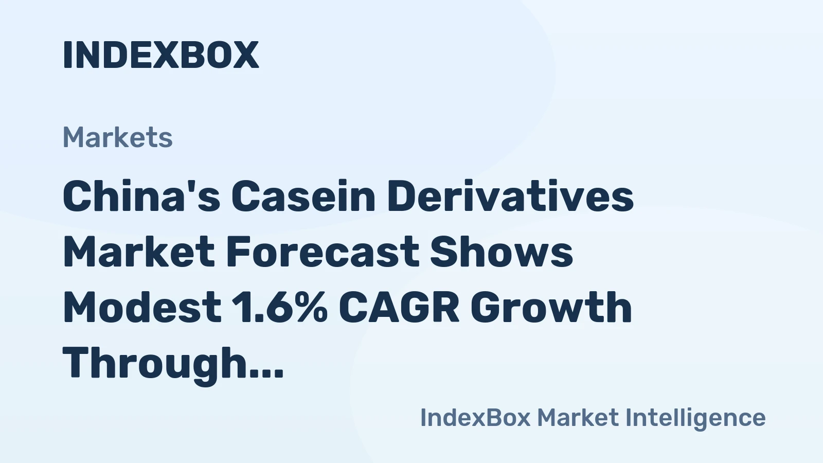 China's Casein Derivatives Market Forecast Shows Modest 1.6% CAGR Growth Through 2035