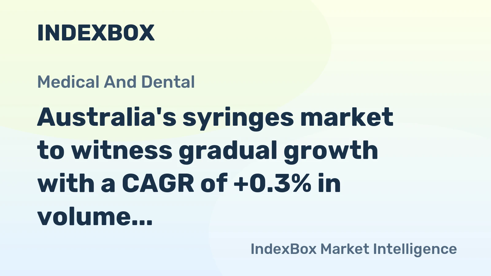 Australia's syringes market to witness gradual growth with a CAGR of +0.3% in volume and +0.5% in value from 2024 to 2035