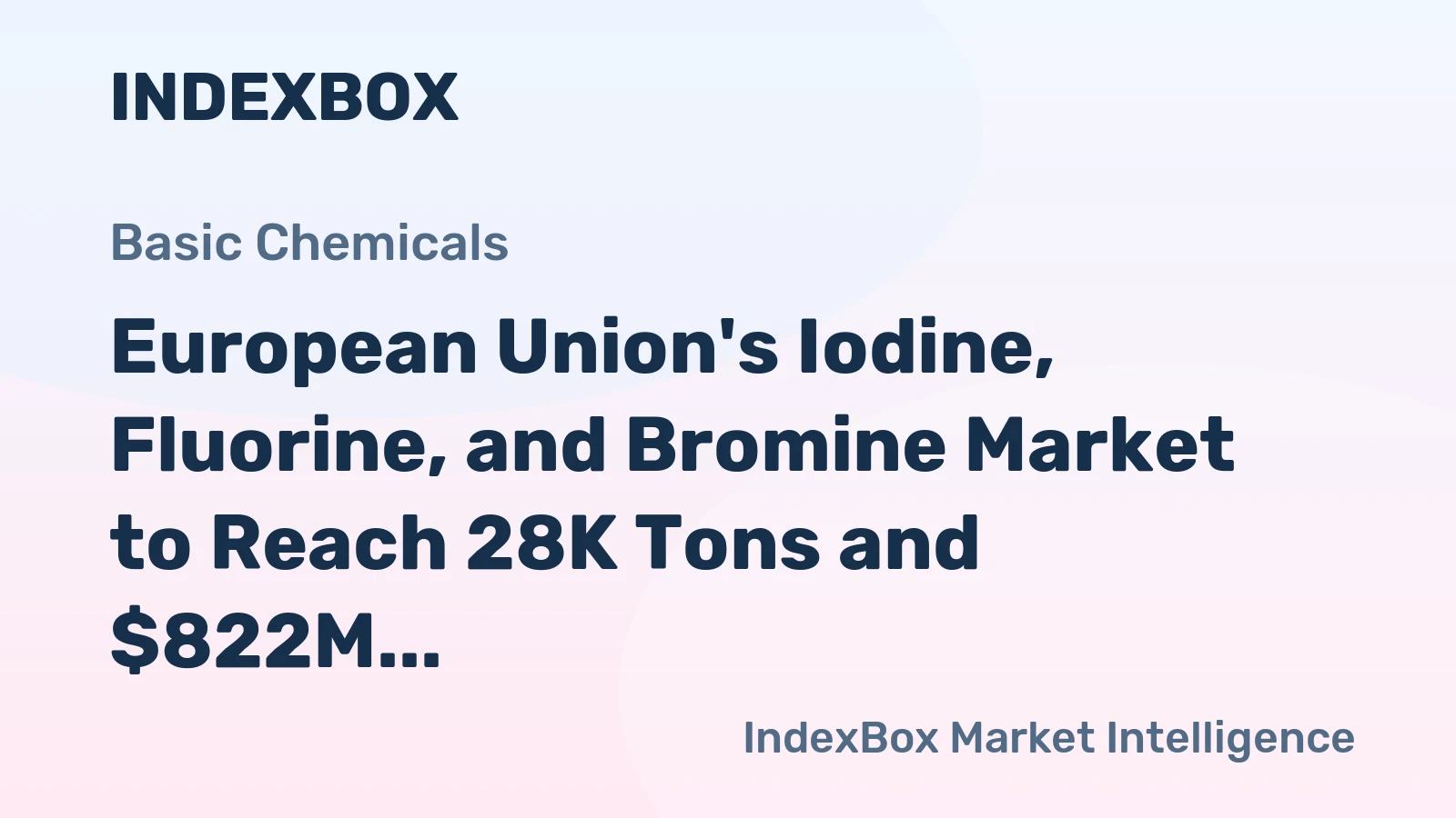 European Union's Iodine, Fluorine, and Bromine Market to Reach 28K Tons and $822M by 2035