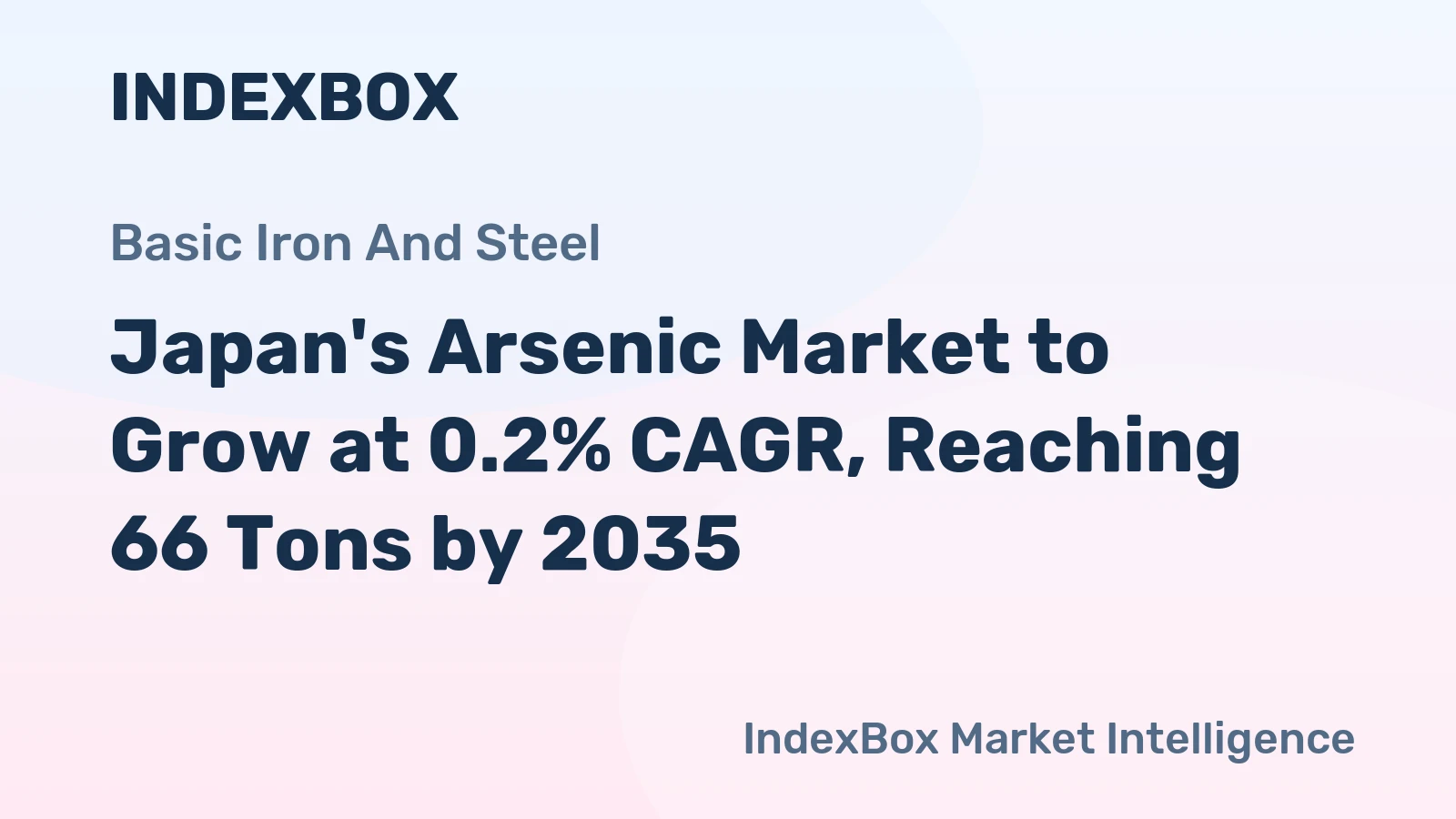 Japan's Arsenic Market to Grow at 0.2% CAGR, Reaching 66 Tons by 2035