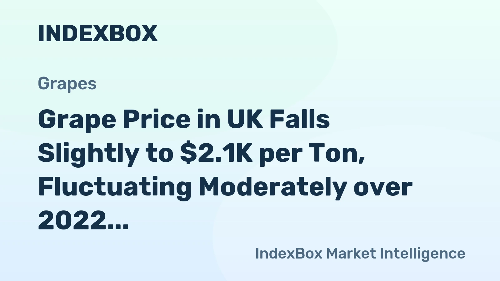 Grape Price in UK Falls Slightly to $2.1K per Ton, Fluctuating Moderately over 2022