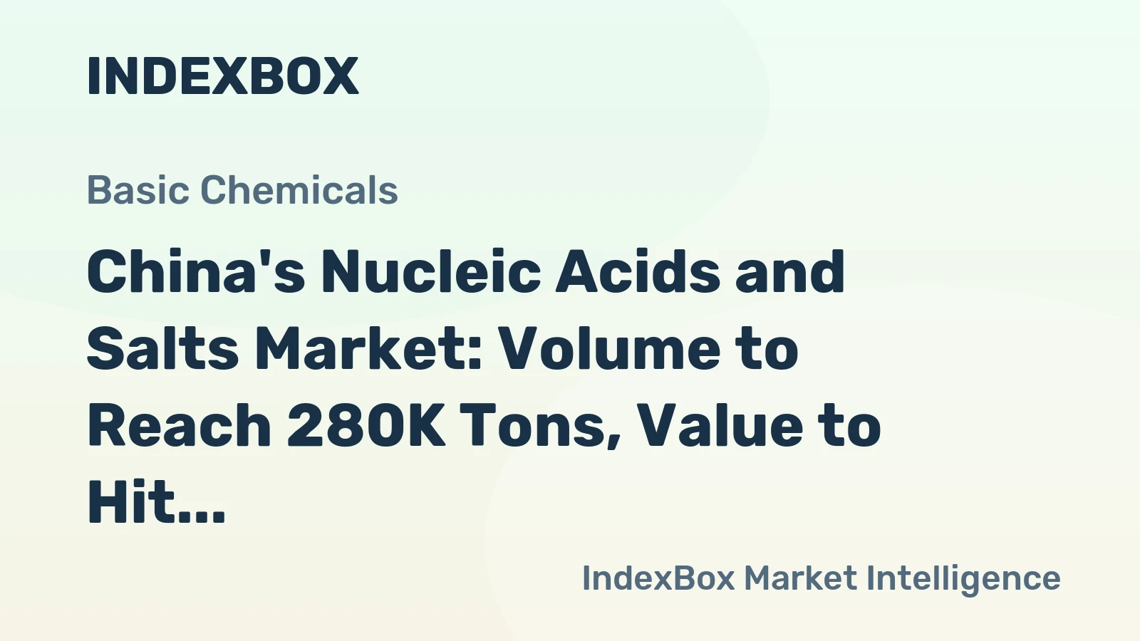China's Nucleic Acids and Salts Market: Volume to Reach 280K Tons, Value to Hit $7.3B by 2035