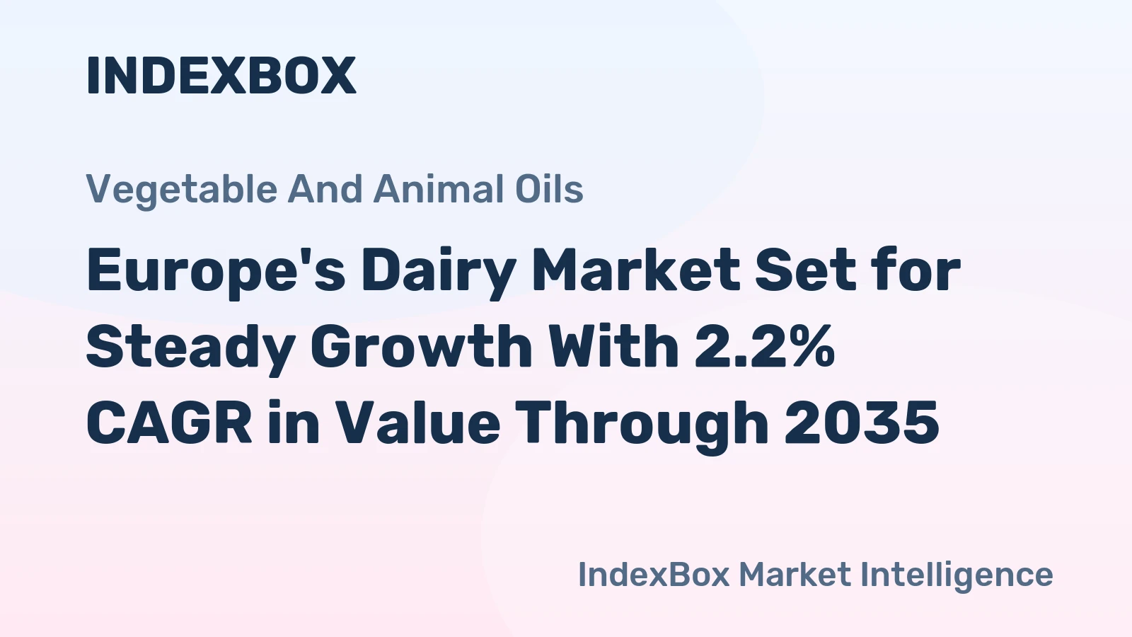 Europe's Dairy Market Set for Steady Growth With 2.2% CAGR in Value Through 2035