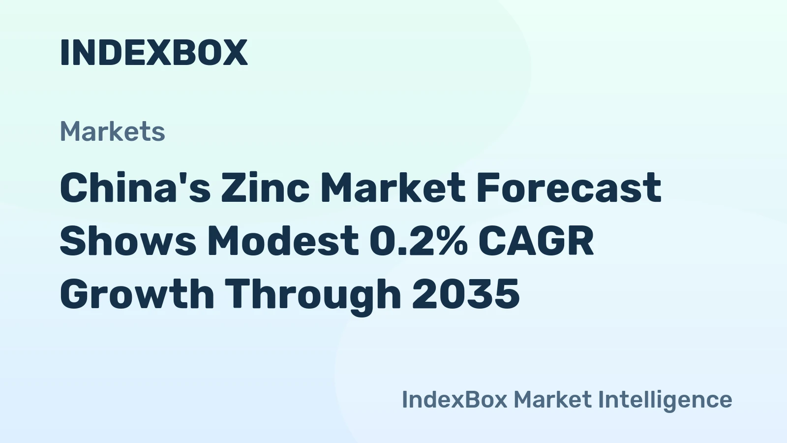 China's Zinc Market Forecast Shows Modest 0.2% CAGR Growth Through 2035