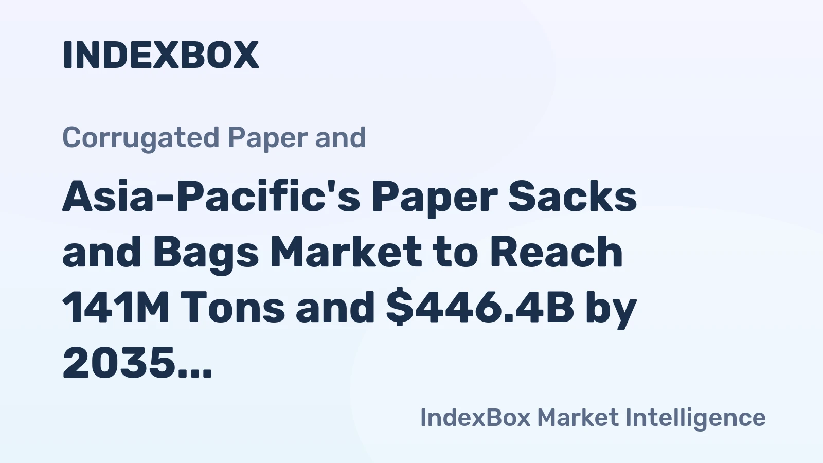 Asia-Pacific's Paper Sacks and Bags Market to Reach 141M Tons and $446.4B by 2035