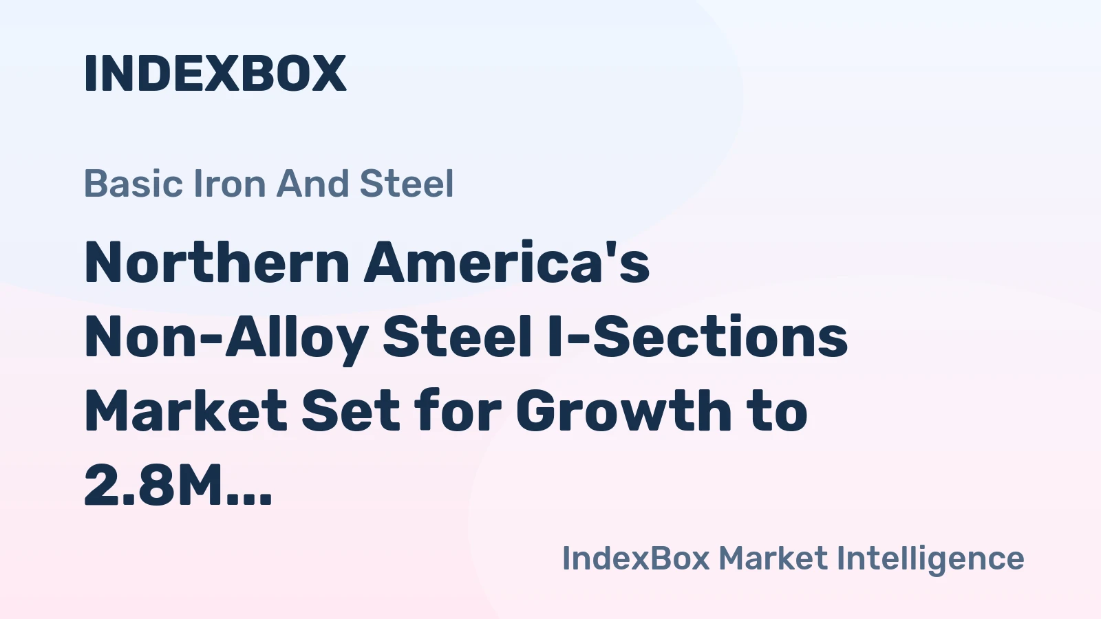 Northern America's Non-Alloy Steel I-Sections Market Set for Growth to 2.8M Tons and $2.7B
