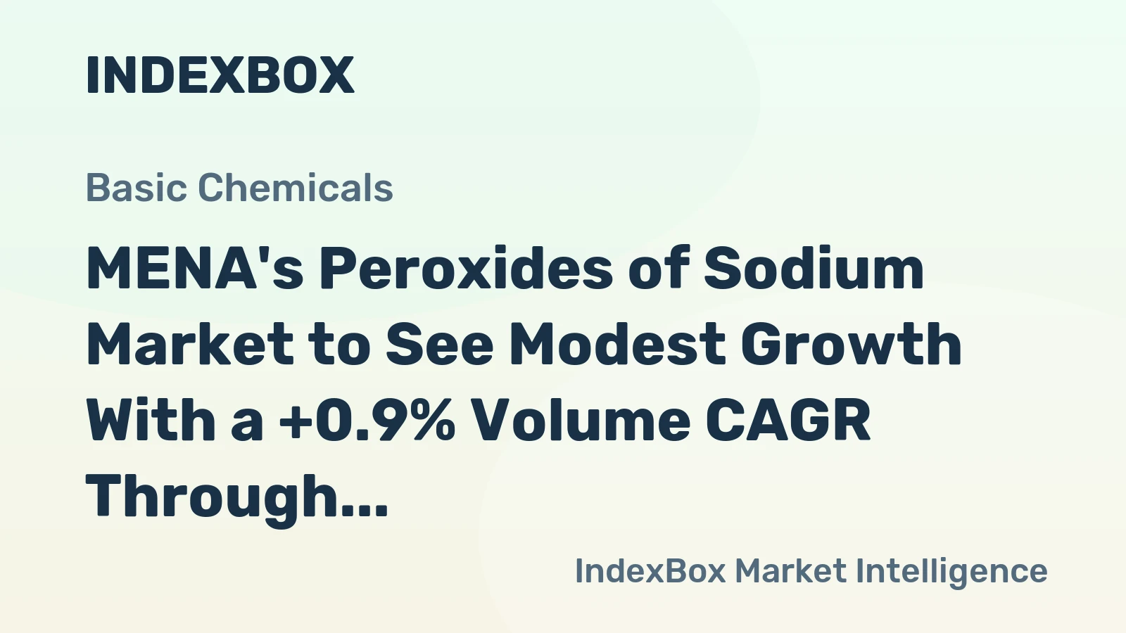 MENA's Peroxides of Sodium Market to See Modest Growth With a +0.9% Volume CAGR Through 2035