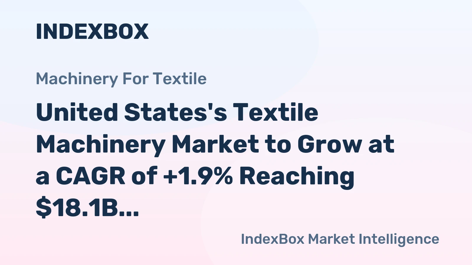United States's Textile Machinery Market to Grow at a CAGR of +1.9% Reaching $18.1B by 2035