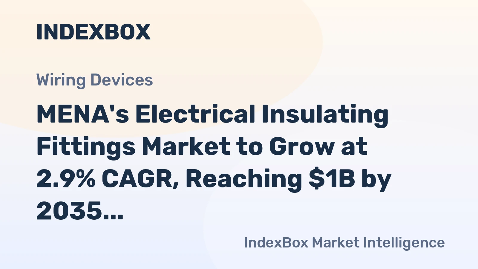 MENA's Electrical Insulating Fittings Market to Grow at 2.9% CAGR, Reaching $1B by 2035
