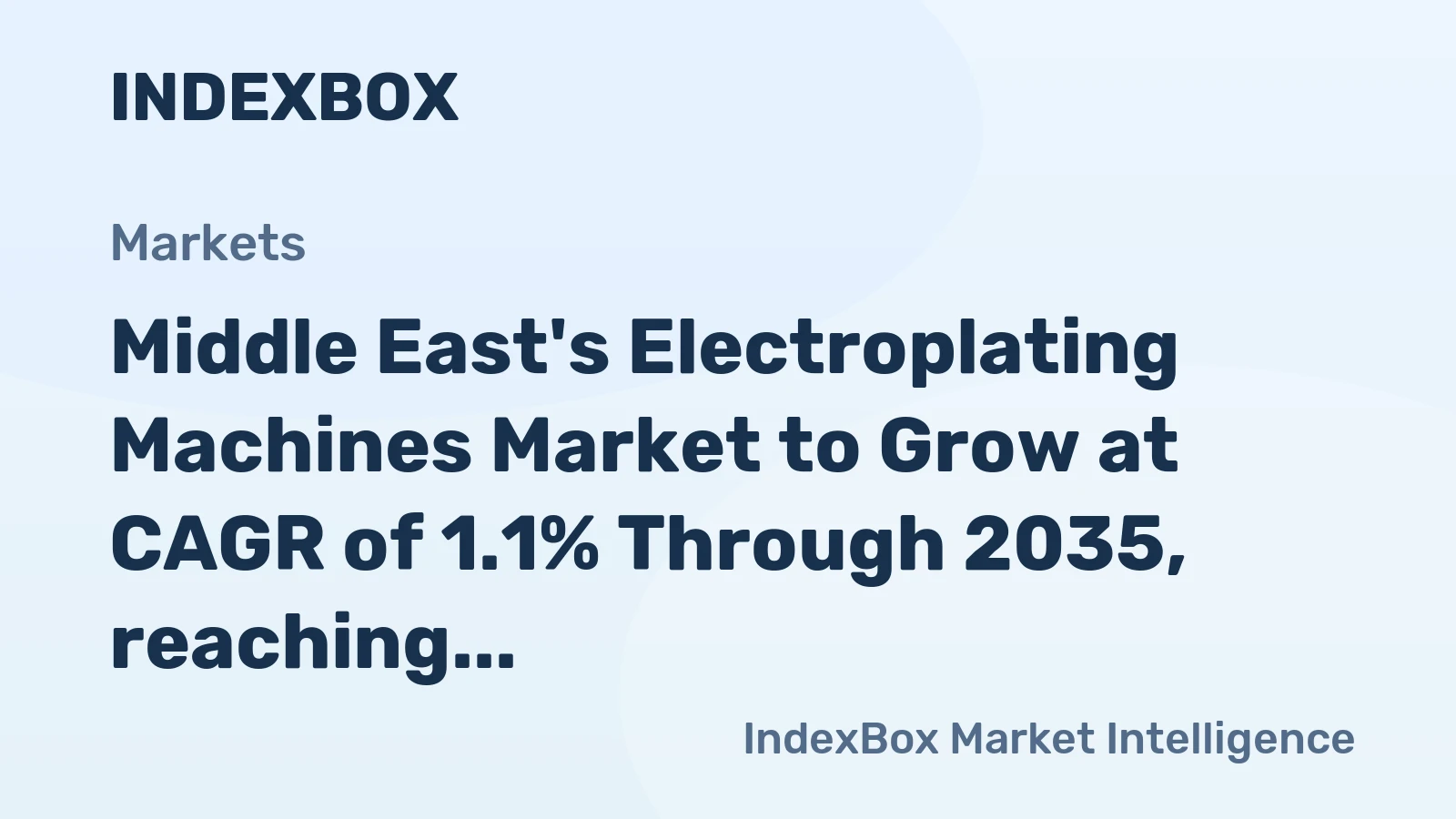Middle East's Electroplating Machines Market to Grow at CAGR of 1.1% Through 2035, reaching $475M in Value