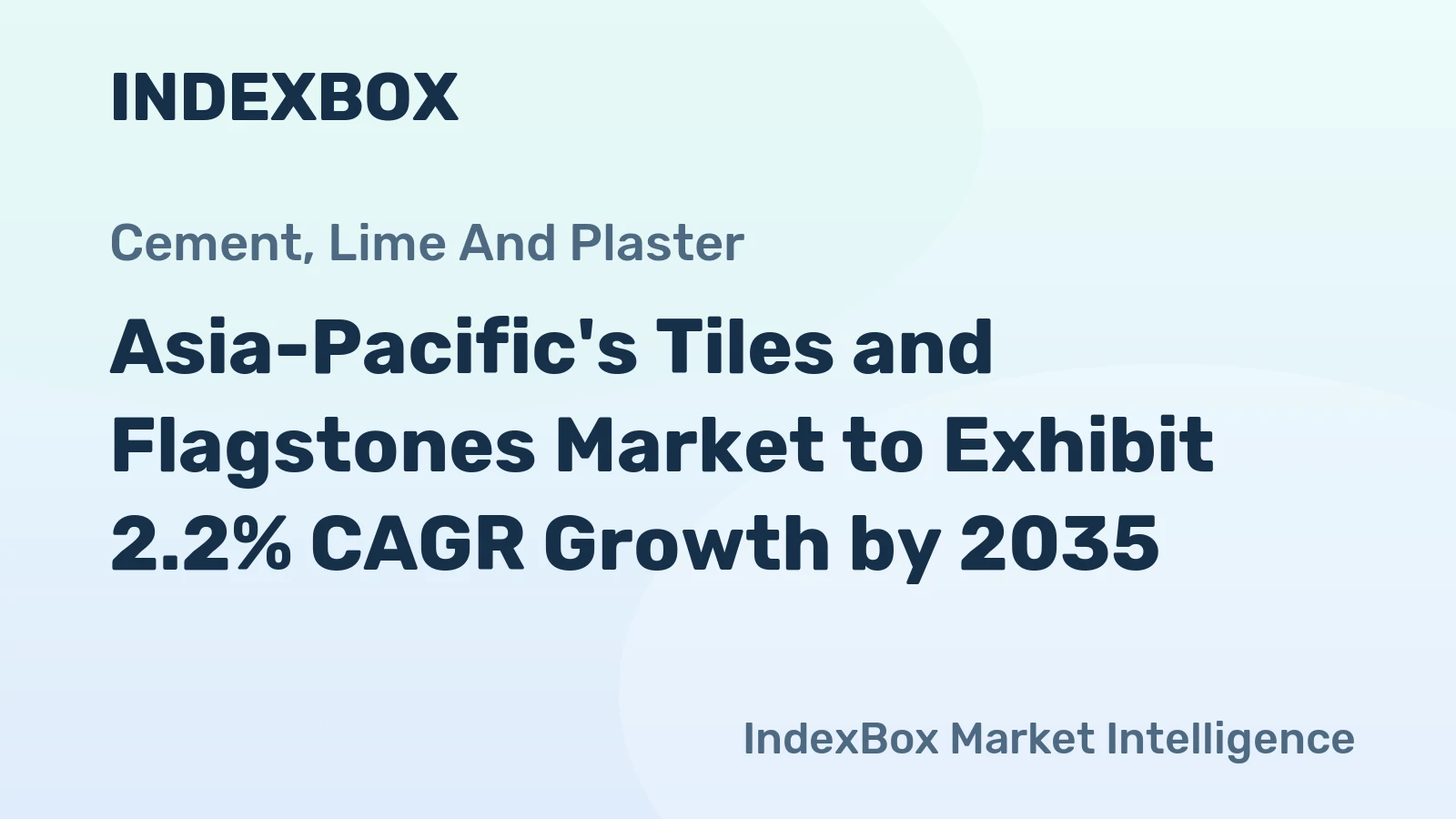 Asia-Pacific's Tiles and Flagstones Market to Exhibit 2.2% CAGR Growth by 2035