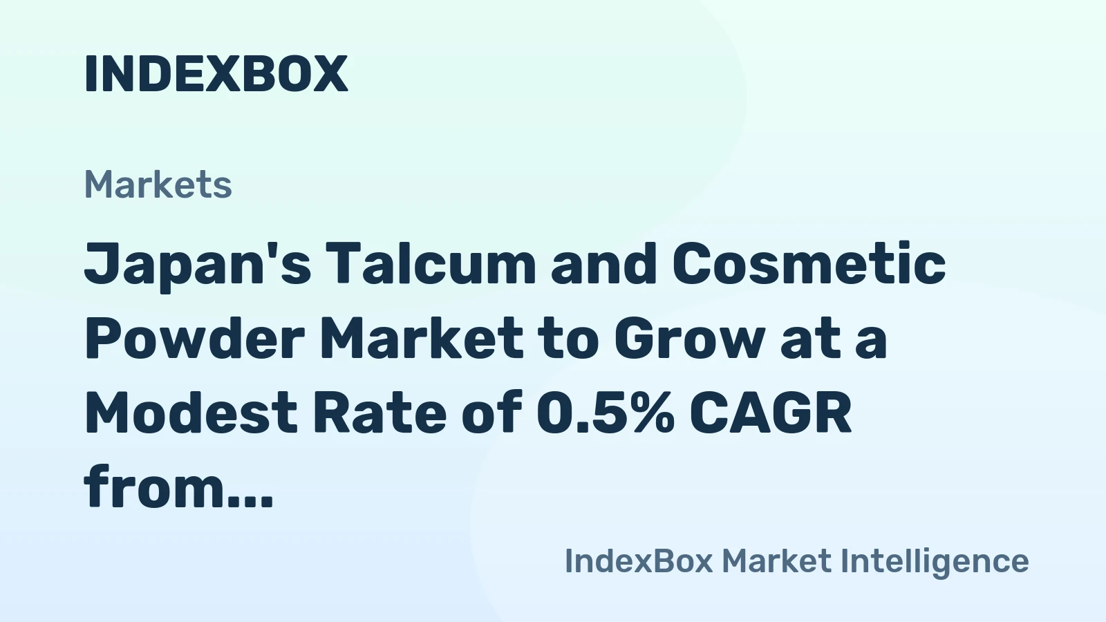 Japan's Talcum and Cosmetic Powder Market to Grow at a Modest Rate of 0.5% CAGR from 2024 to 2035