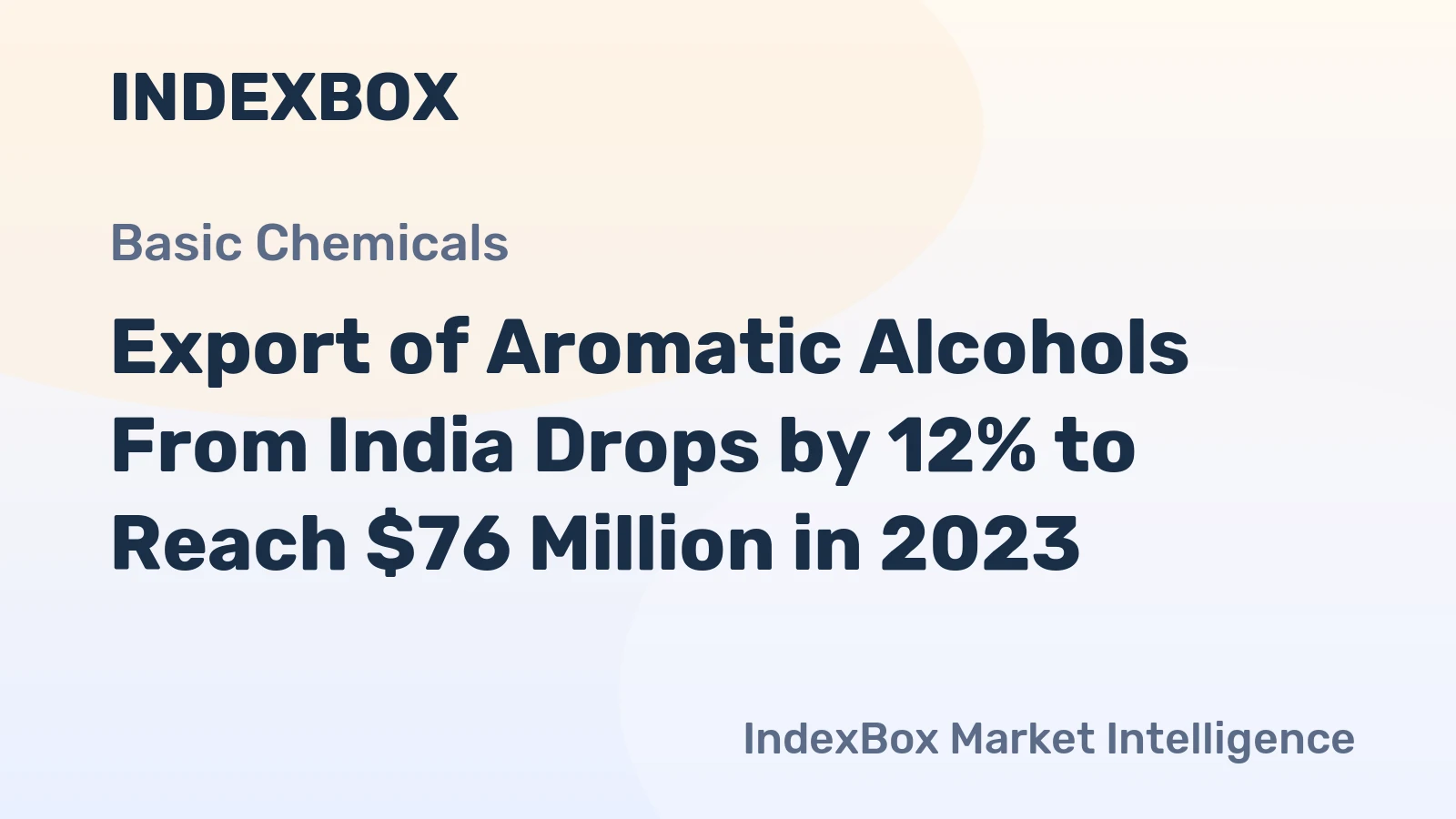 Export of Aromatic Alcohols From India Drops by 12% to Reach $76 Million in 2023