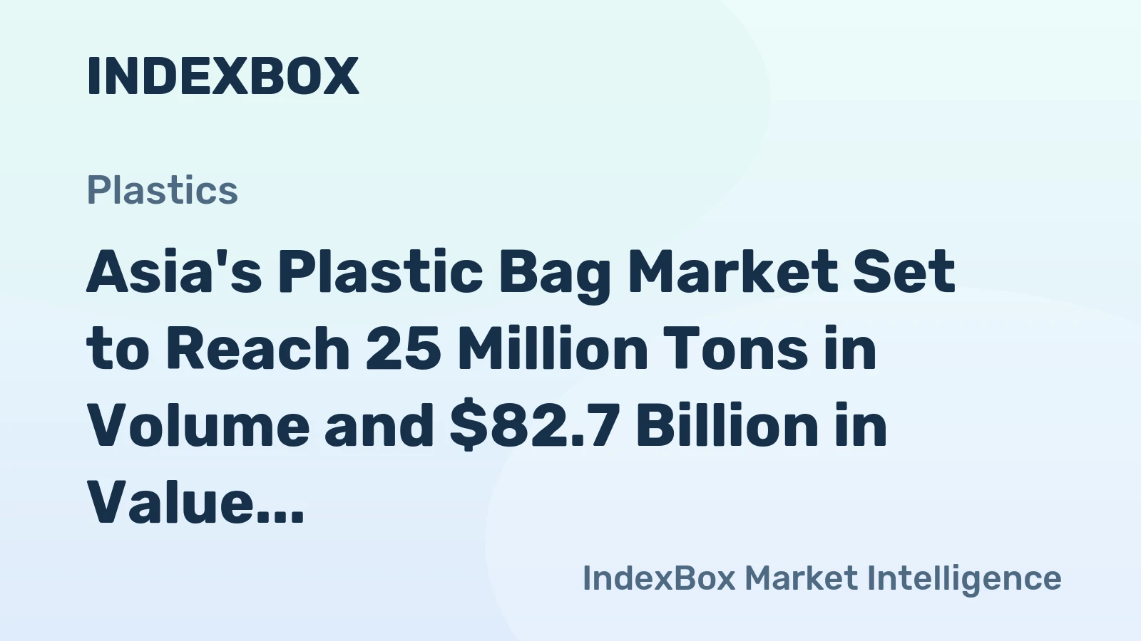 Asia's Plastic Bag Market Set to Reach 25 Million Tons in Volume and $82.7 Billion in Value by 2035