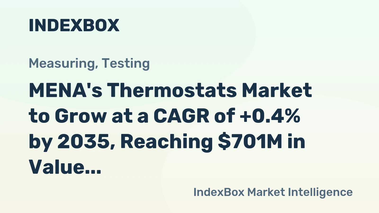 MENA's Thermostats Market to Grow at a CAGR of +0.4% by 2035, Reaching $701M in Value