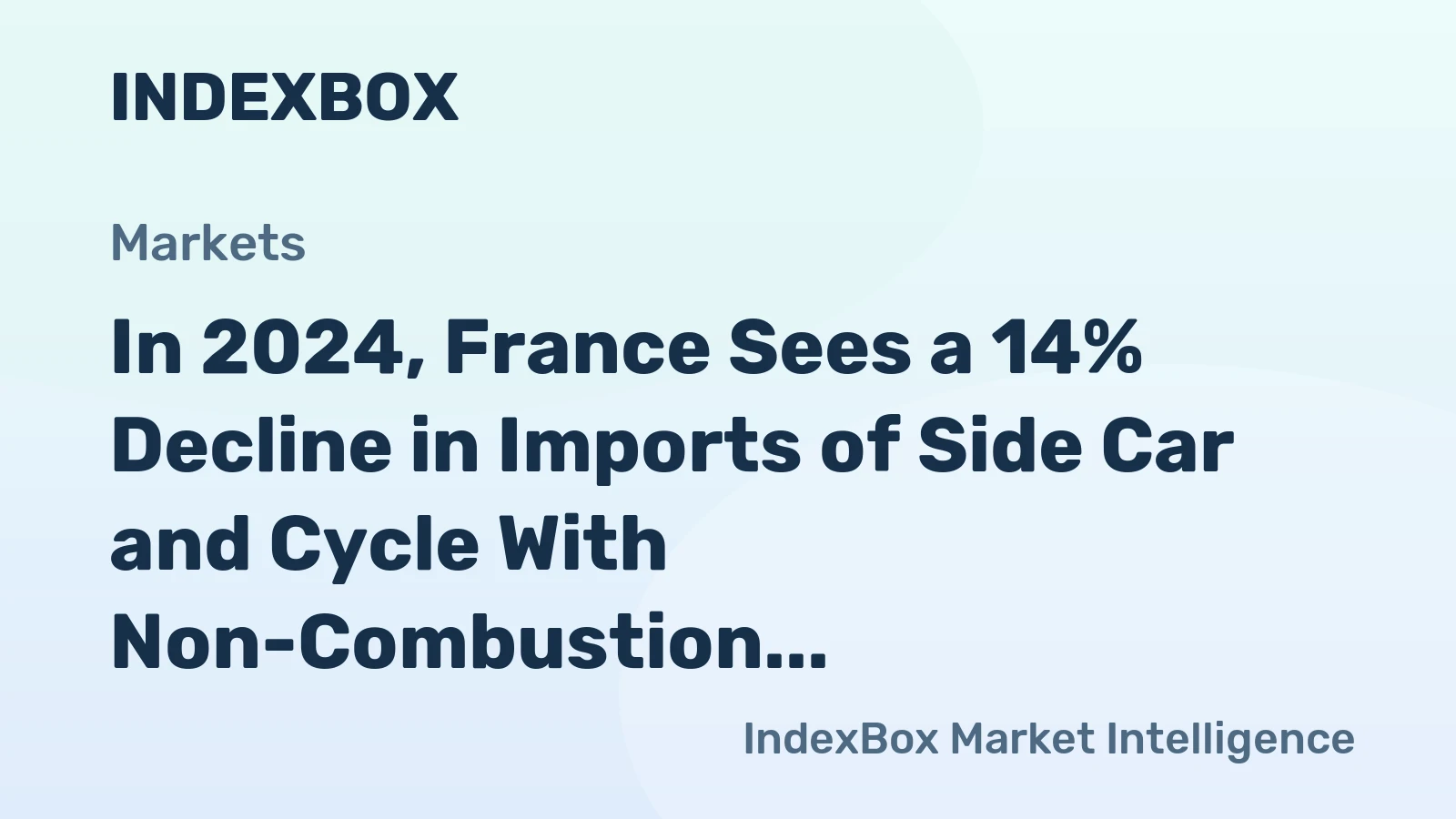 In 2024, France Sees a 14% Decline in Imports of Side Car and Cycle With Non-Combustion Motor, Dropping to $774 Million.