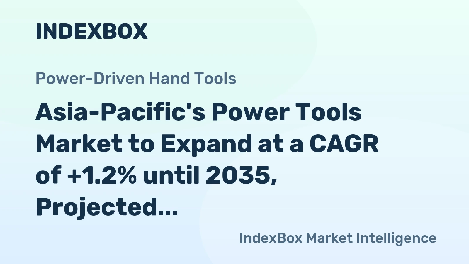 Asia-Pacific's Power Tools Market to Expand at a CAGR of +1.2% until 2035, Projected to Reach 294M units