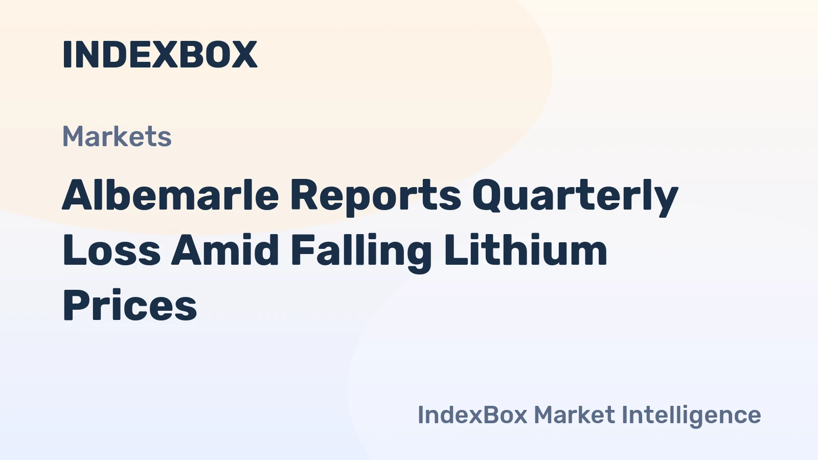Albemarle Reports Quarterly Loss Amid Falling Lithium Prices
