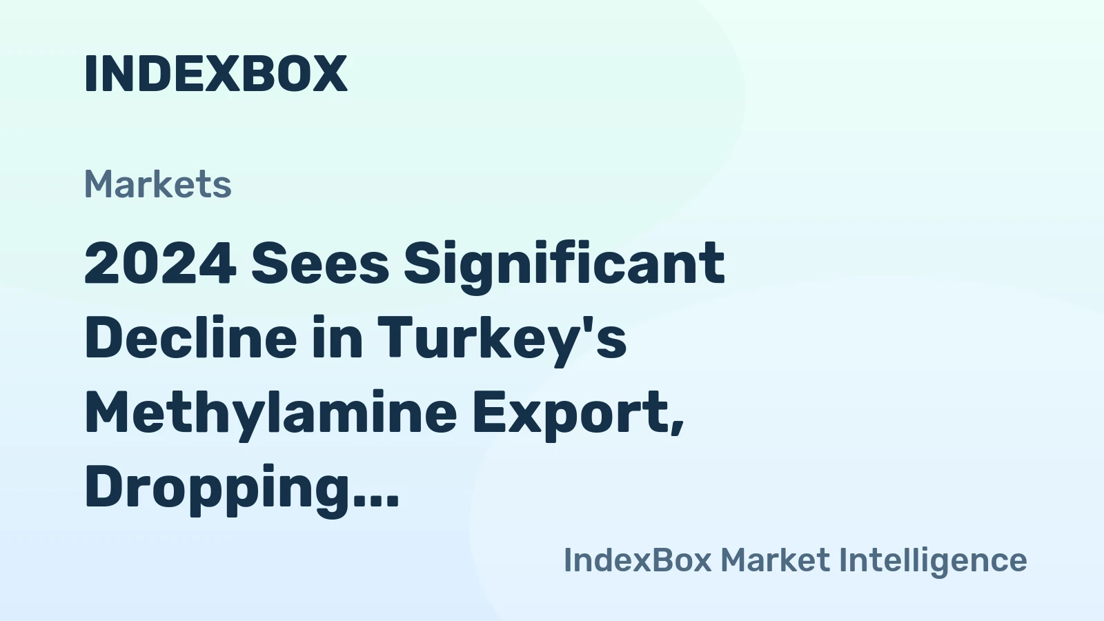 2024 Sees Significant Decline in Turkey's Methylamine Export, Dropping to $6 Million
