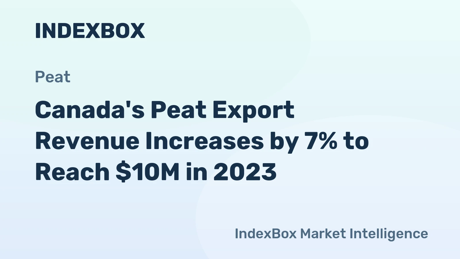 Canada's Peat Export Revenue Increases by 7% to Reach $10M in 2023