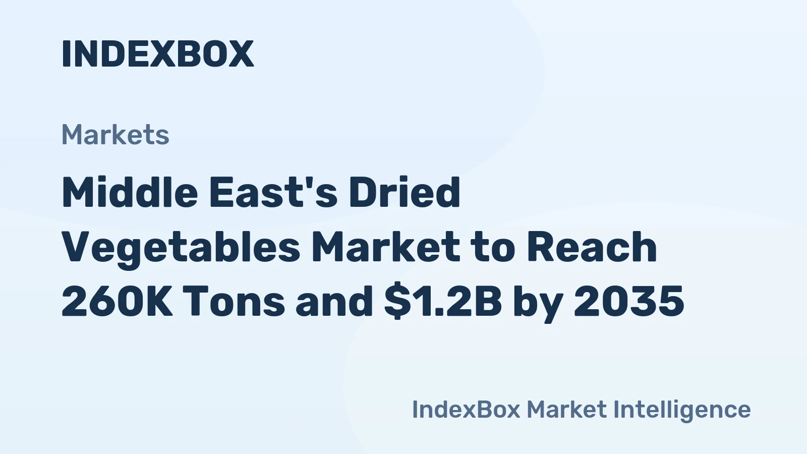 Middle East's Dried Vegetables Market to Reach 260K Tons and $1.2B by 2035