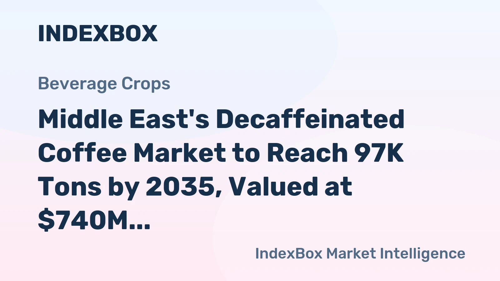 Middle East's Decaffeinated Coffee Market to Reach 97K Tons by 2035, Valued at $740M