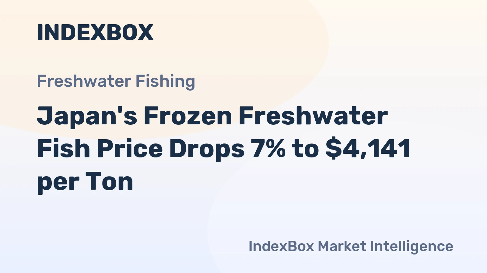 Japan's Frozen Freshwater Fish Price Drops 7% to $4,141 per Ton