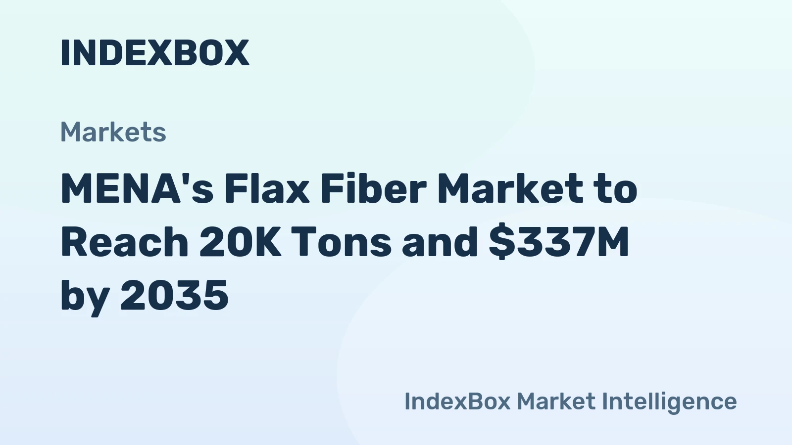 MENA's Flax Fiber Market to Reach 20K Tons and $337M by 2035