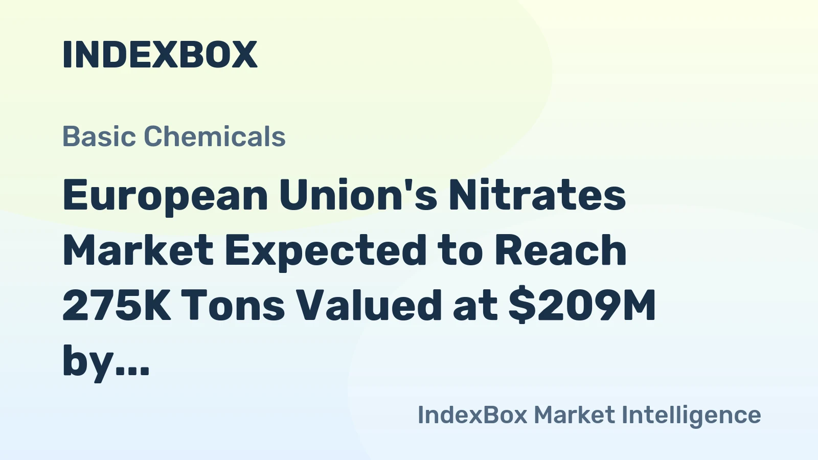 European Union's Nitrates Market Expected to Reach 275K Tons Valued at $209M by 2035