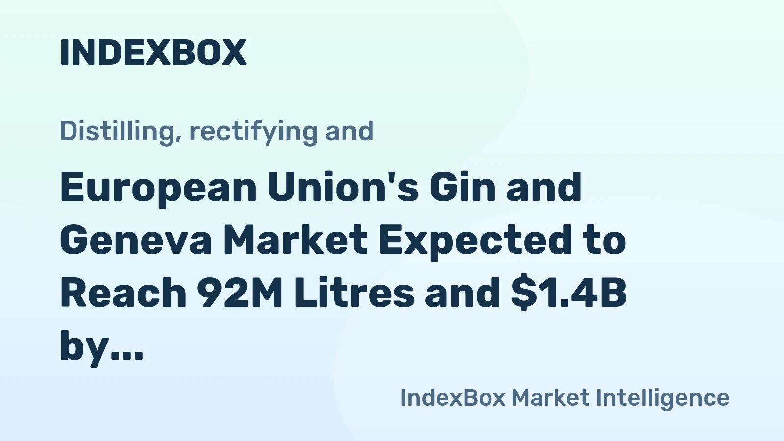 European Union's Gin and Geneva Market Expected to Reach 92M Litres and $1.4B by 2035