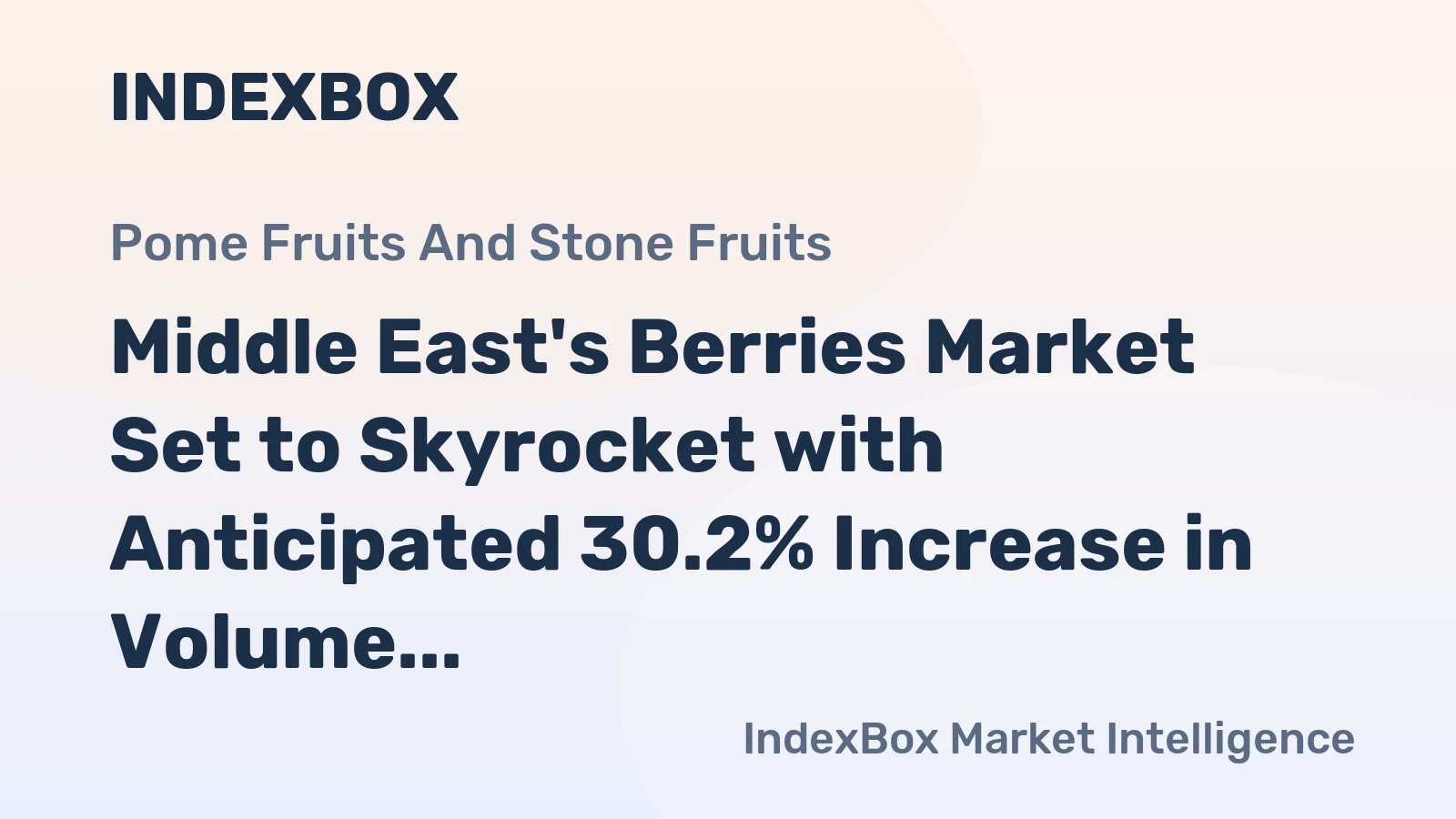 Middle East's Berries Market Set to Skyrocket with Anticipated 30.2% Increase in Volume and $5.2B Value by 2035