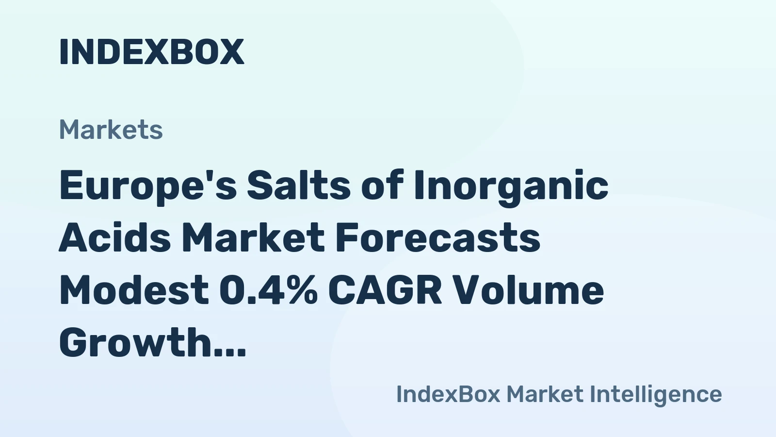 Europe's Salts of Inorganic Acids Market Forecasts Modest 0.4% CAGR Volume Growth Through 2035