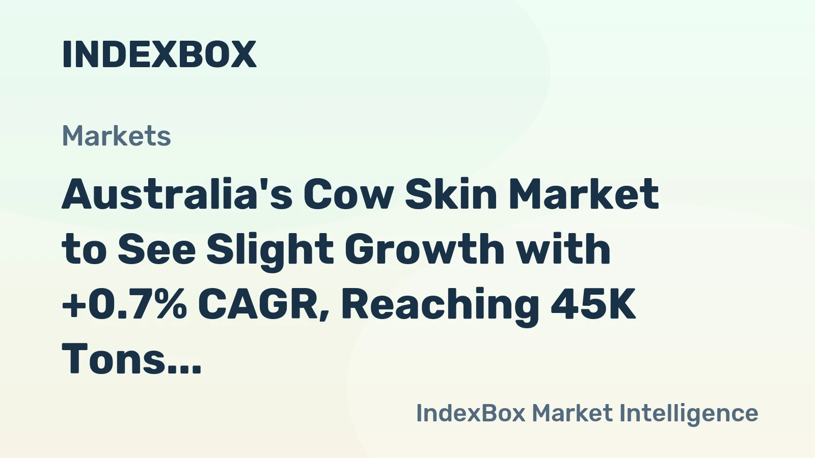 Australia's Cow Skin Market to See Slight Growth with +0.7% CAGR, Reaching 45K Tons by 2035