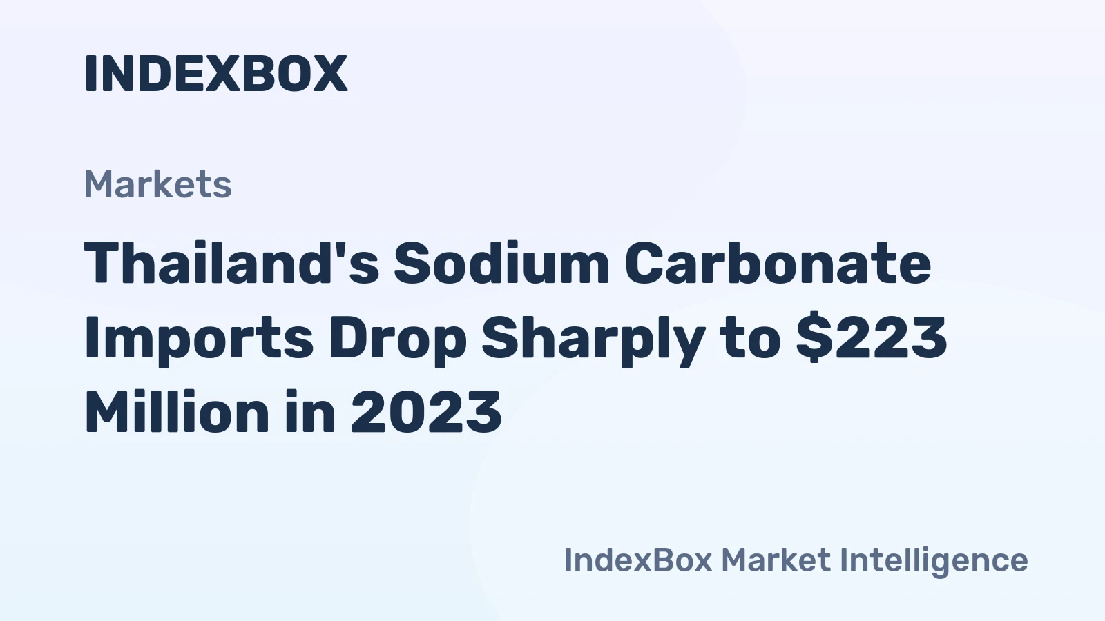 Thailand's Sodium Carbonate Imports Drop Sharply to $223 Million in 2023